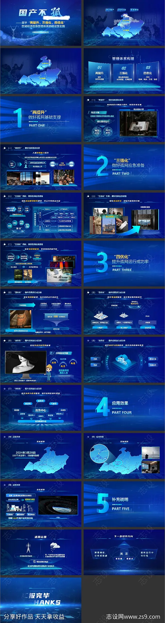 科技感蓝色高端PPT-源文件-志设网-zs9.com-花瓣网