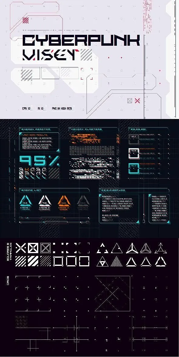 CyberPunk UI Set-花瓣网