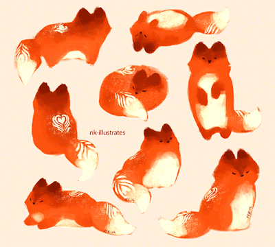 TEA FOX DOODLES : Thai Tea, Matcha, Vanilla Chai, Honey Milk and Milk ...