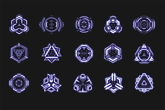 50 sci-fi aim icons set-花瓣网