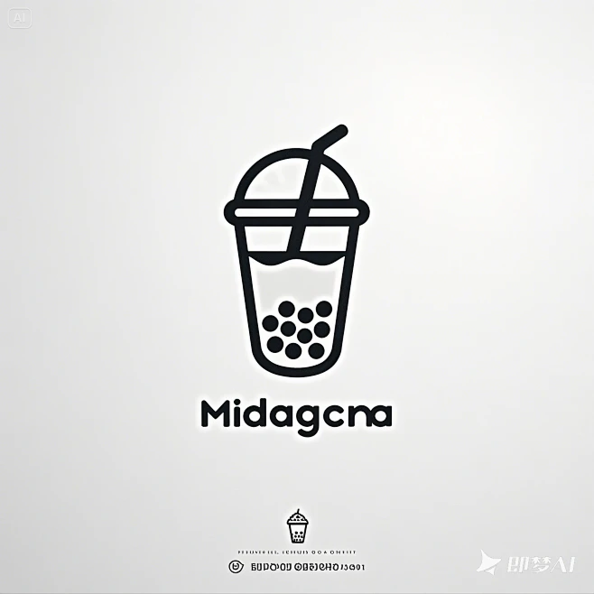 jimeng-2024-10-08-572-奶茶店的LOGO设计，扁平设计，黑色字体，极简主义，简约风格，纯色背景，杰作，8K高清(13)-花瓣网