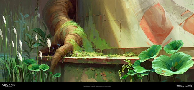 ARCANE Background paintings - Ekko tree-花瓣网