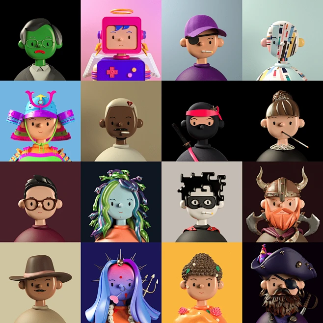 3D avatars Character design cinema 4d collectible crypto Digital Art ...