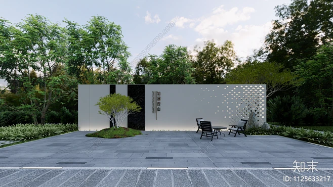 现代造型景墙SU模型下载【ID:1125633217】-花瓣网