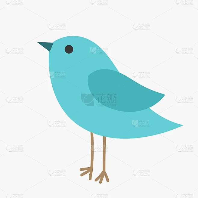 Cute blue bird.素材-花瓣网