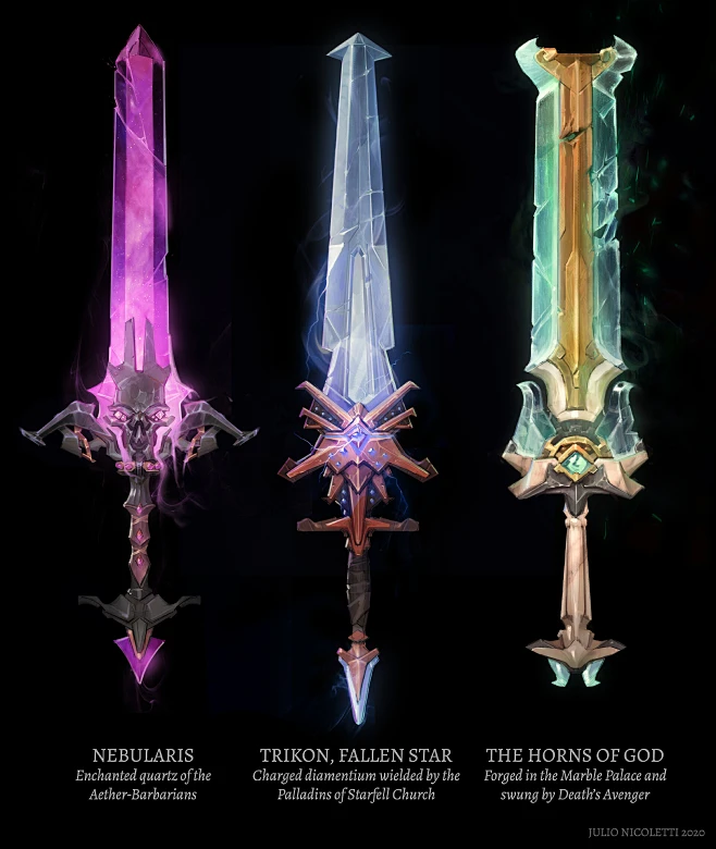 ArtStation - Ancient Power Swords, Julio Nicoletti-花瓣网