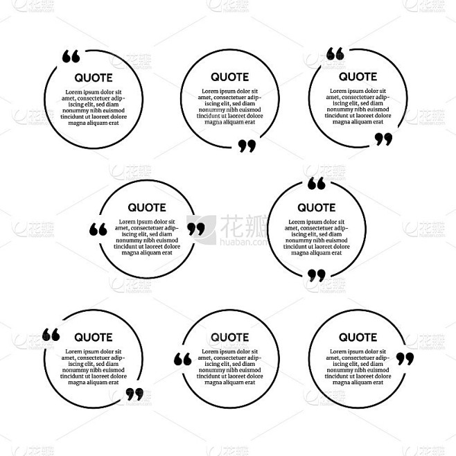 Set of quote box frames