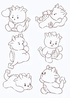 简笔画78 马 卡通小马 可爱动物 黑白线稿 - 小红书-花瓣网