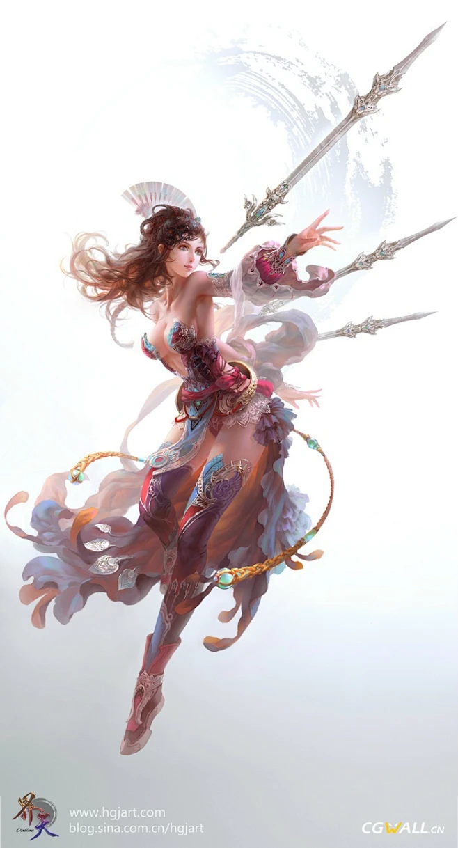 黄光剑-界天-剑侠女 - cgwall游戏原画-花瓣网