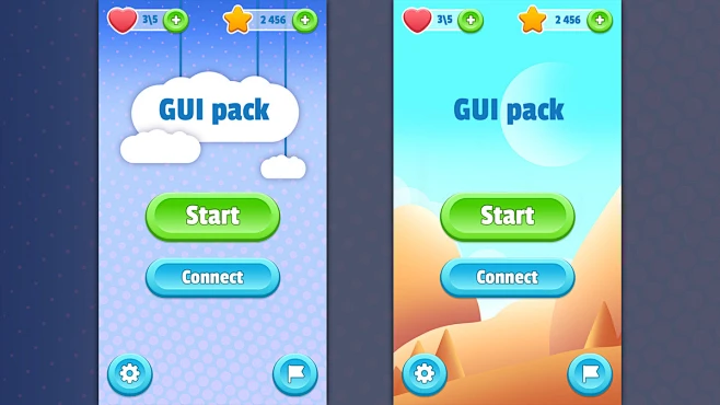 Sky GUI pack | 2D GUI | Unity Asset Store-花瓣网