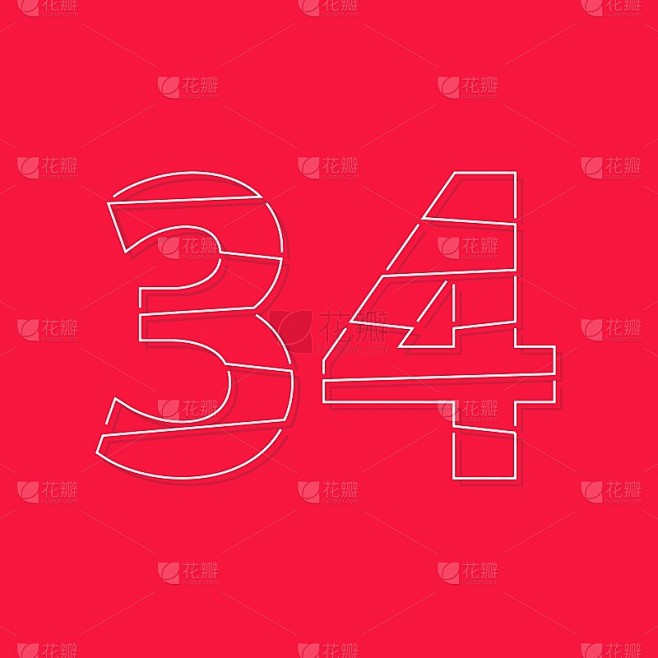 34号，线性描边字体。现代时尚，创意风格设计。用于标识、品牌标签、设计元素、企业标识、应用等。İ溶胶