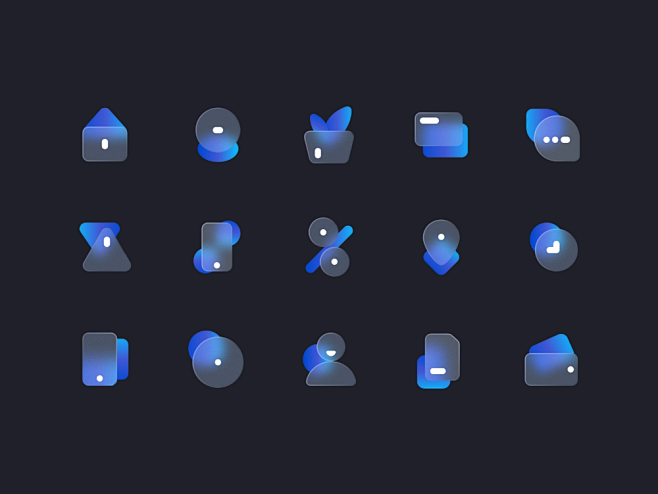 Glass effect icons