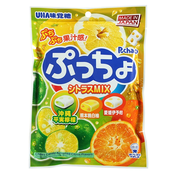 日本进口零食悠哈UHA 3味什锦果汁碳酸味觉糖/糖中糖/夹心软糖90g-淘宝网-花瓣网
