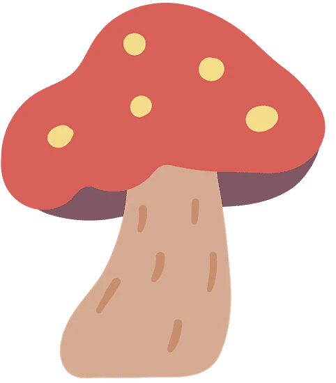 可爱森林自然教学手绘插画元素蘑菇-花瓣网