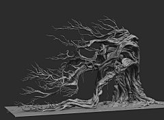 zbrush树-花瓣网|陪你做生活的设计师 | 枯树雕刻（withered tree）！
