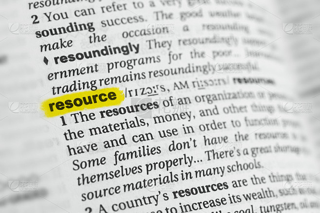 突出的英文单词“resource”及其定义