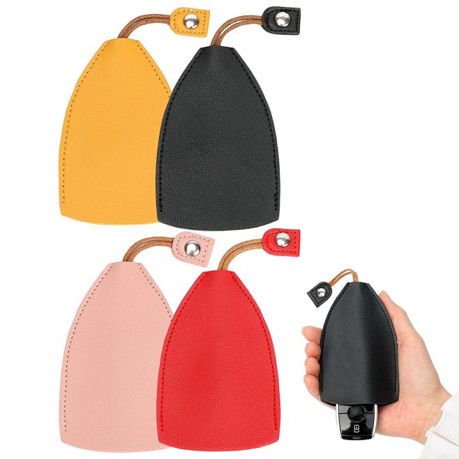 Car Key Case - 4 Pcs Cute PU Leather Key Bag,Creative Pull-Out Key ...