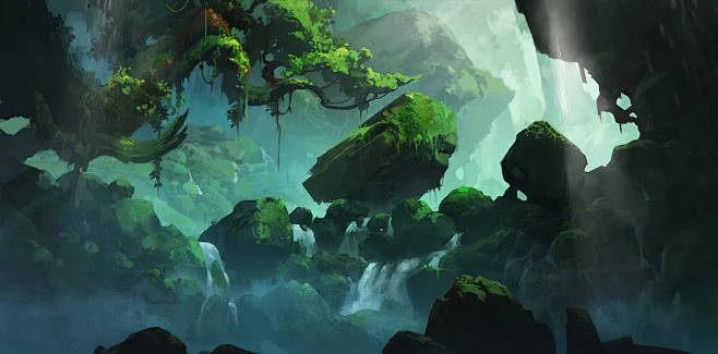 岩石原画山石原画石头原画来自cgbook.cn (314)-花瓣网