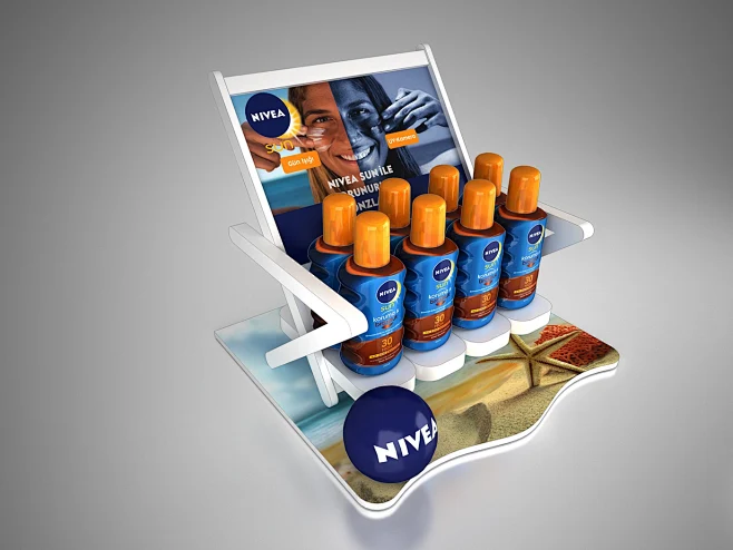 Advertising beach beauty Display Nivea pop posm Stand summer Sun-花瓣网
