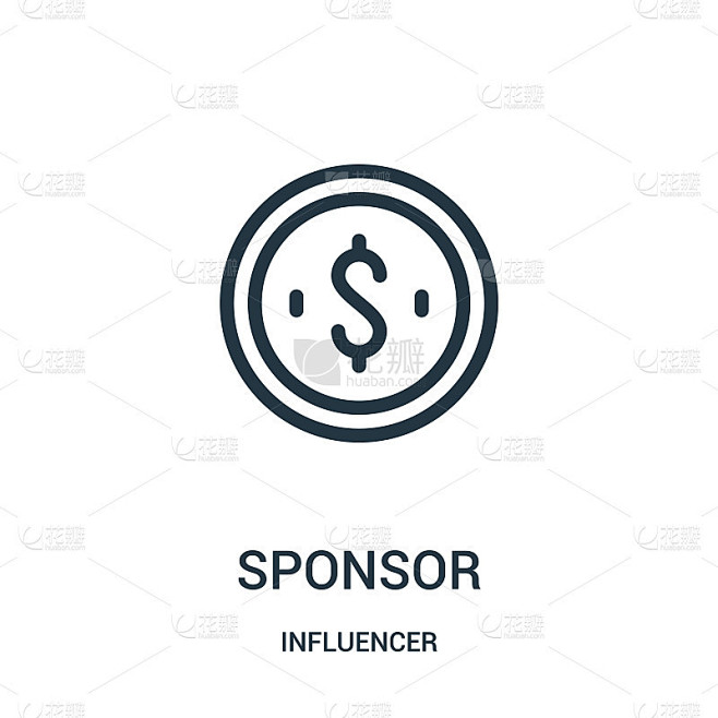 sponsor icon vector from influencer collection. Th