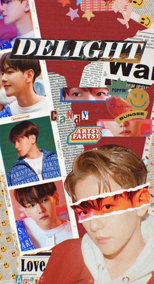 baekhyun delight collage . . lockscreen Baekhyun Fanart, Chanyeol, Exo ...