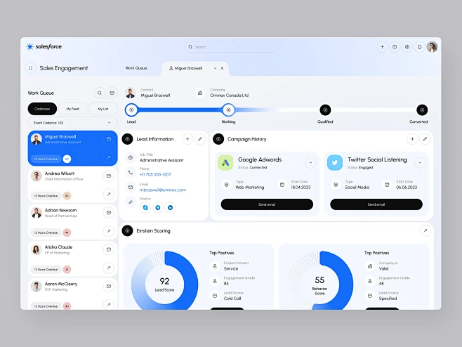 ai web app crm saas ux design-花瓣网