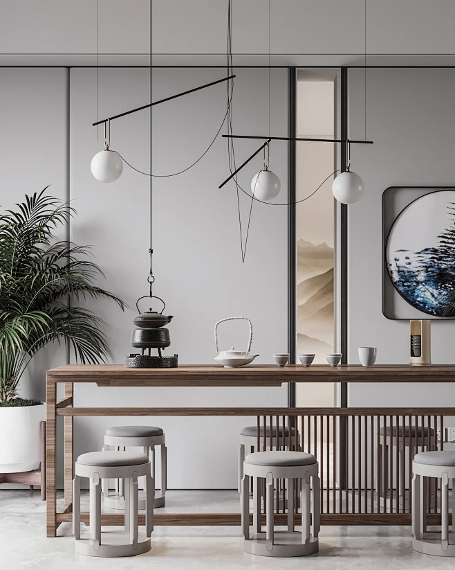 新中式客餐厅-室内设计-拓者设计吧-花瓣网