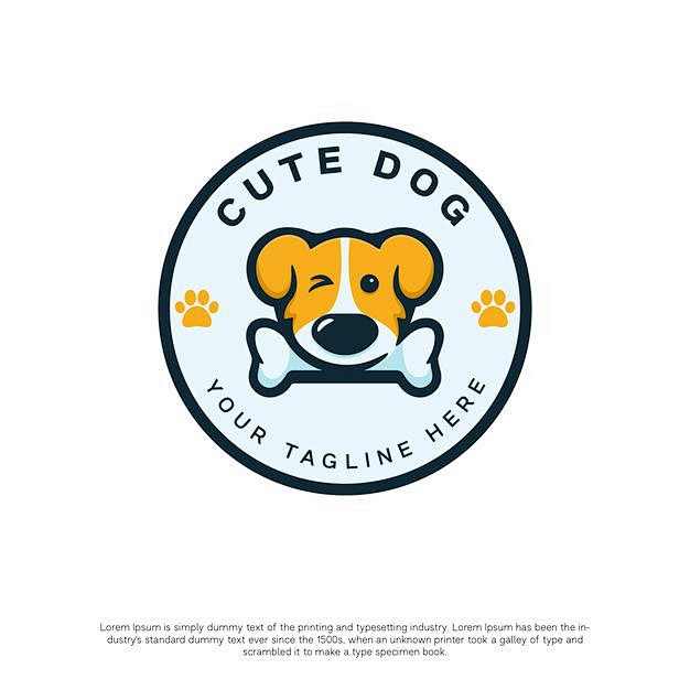 可爱的小狗，宠物，logo标志矢量图素材