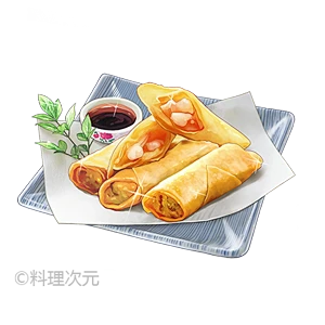 春卷食物图.png-花瓣网