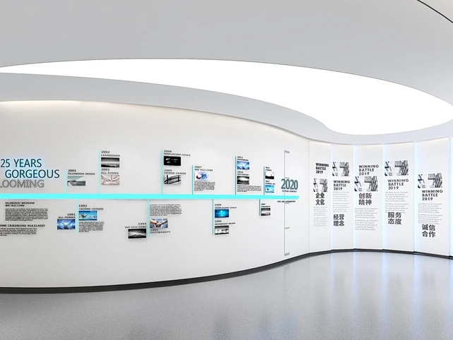 现代企业文化展示墙 发展历程3d模型-花瓣网