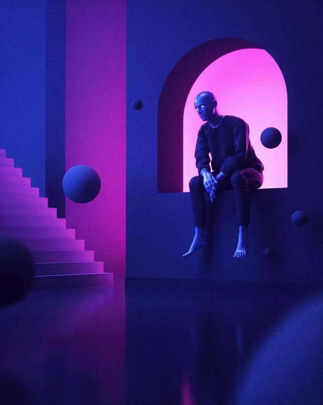 来自加拿大的艺术家Aeforia对三维几何视觉空间作品！-花瓣网