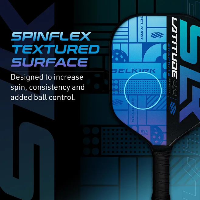 Amazon.com: SLK Latitude 2.0 匹克球拍 | G4 石墨匹克球拍表面 | Rev-Core+ 技术采用 ...