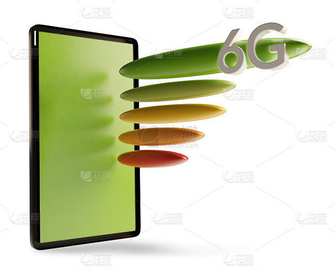 6G手机上网，手机上网3d插画