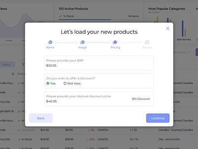 Progress Bar Modal // Pop-up web app website minimal steps progress ...