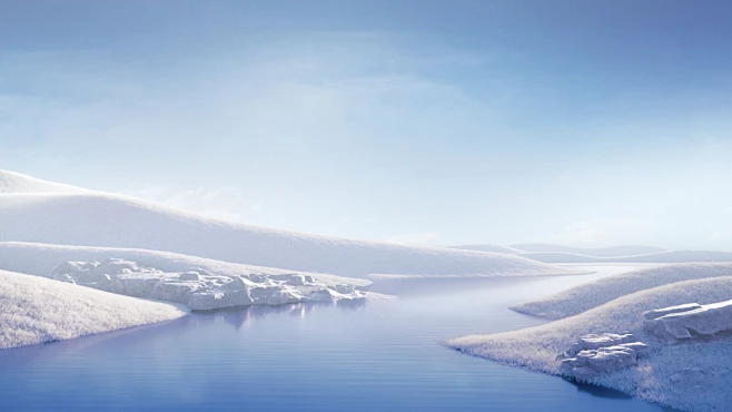 冰雪山川清凉背景 (12)-花瓣网