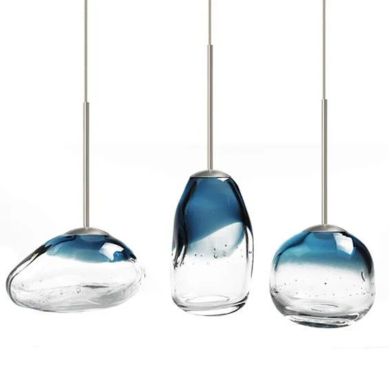 Modern Mini Blown Glass Art LED Pendant Lighting 12103-花瓣网