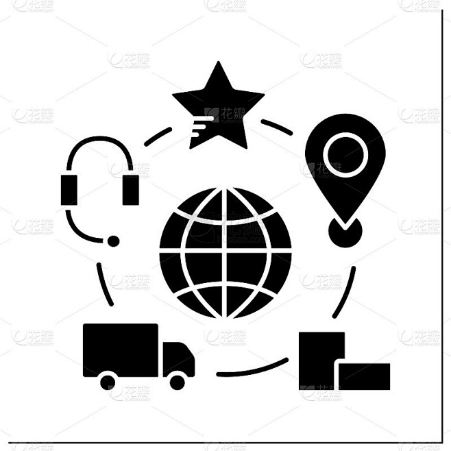 供应链字形图标