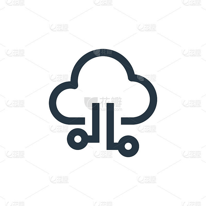 cloud data icon vector from network concept. Thin