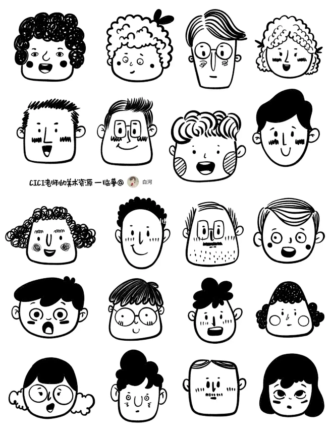 简笔画｜人物系列——头像1