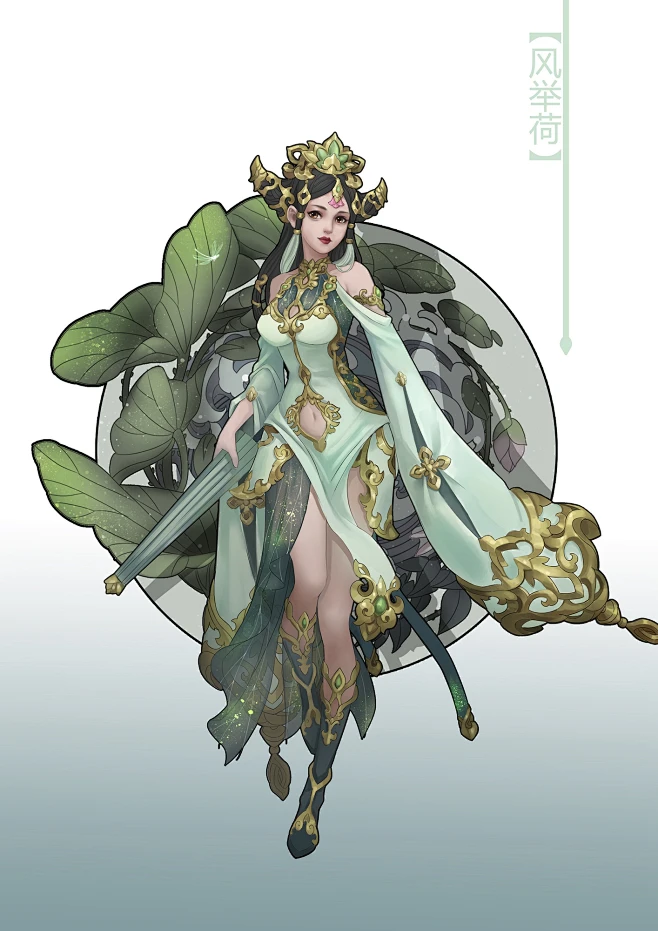 中国风女性角色原画中国风写实角色原画来自cgbook.cn (795)-花瓣网