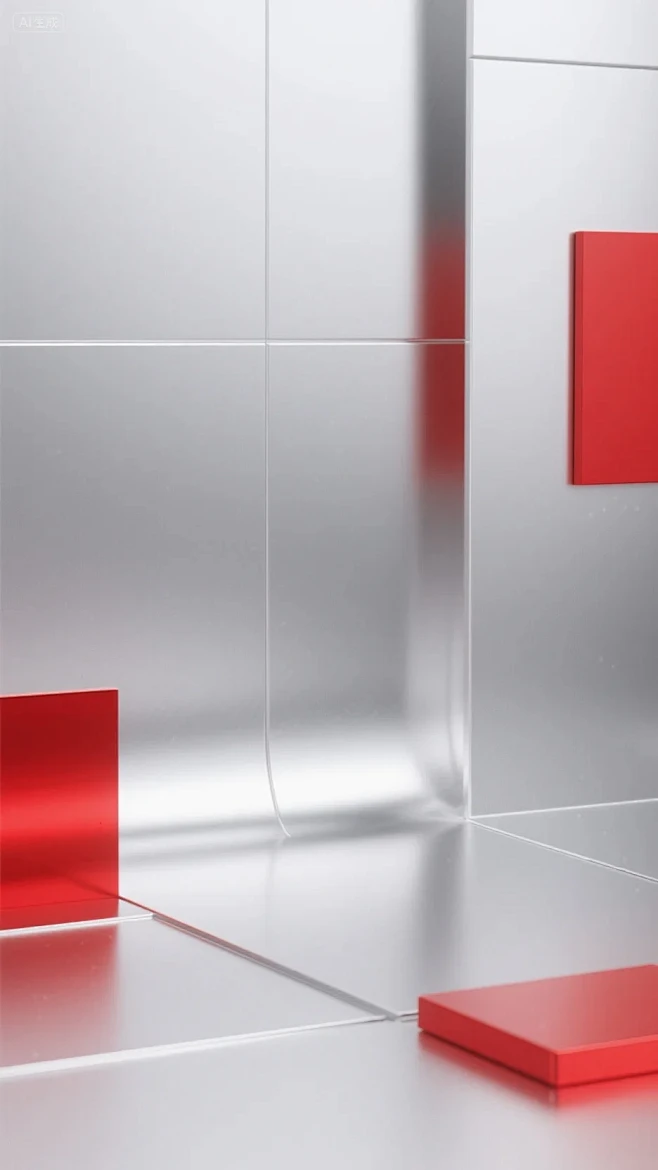 Silver live background, simple, red embellishment-花瓣网