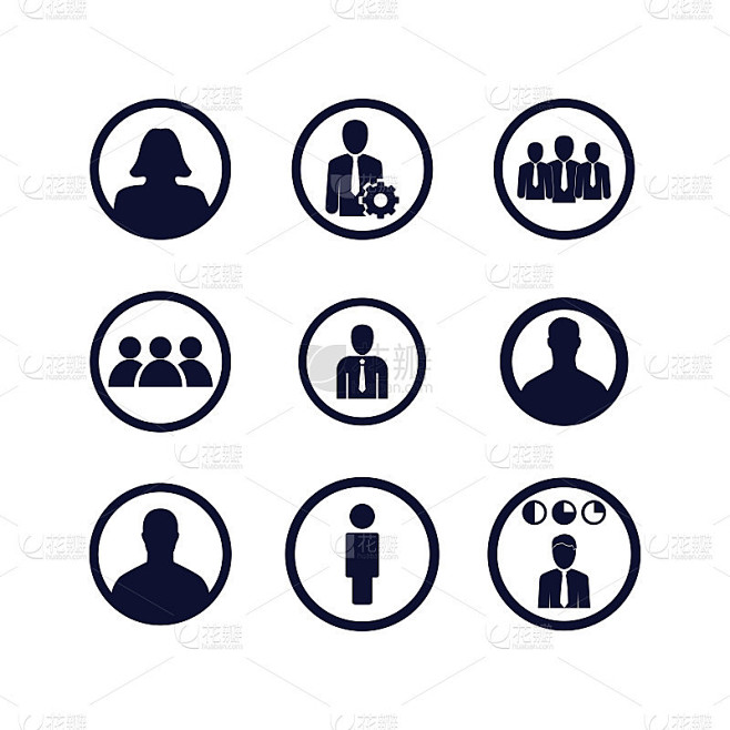 Users icons set. Vector illustration. Profile pict