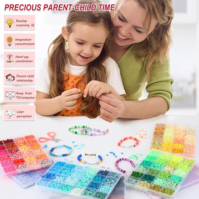 Amazon.com: QUEFE Clay Beads Kit, 16800pcs, 168 Colors, Polymer Heishi ...