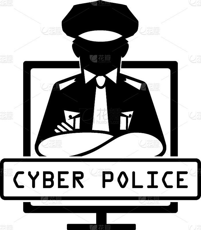 icon of cyber police officer