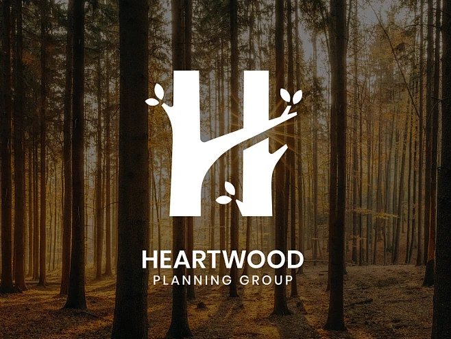 Heartwood Planning Group Logo branding leaf logo letter h letter h logo logo tree logo tree ...