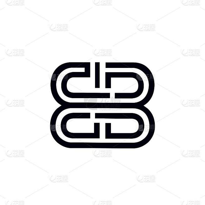 BB字母组合的标志。字母缩写。