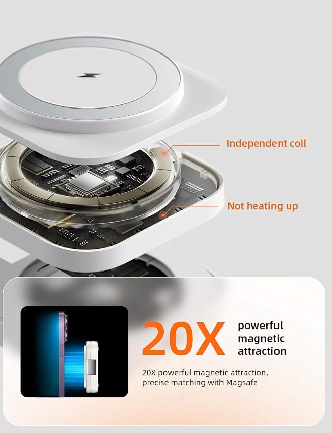 Amazon.com: LISEN 3 in 1 Charging Station for Apple Devices Magsafe ...