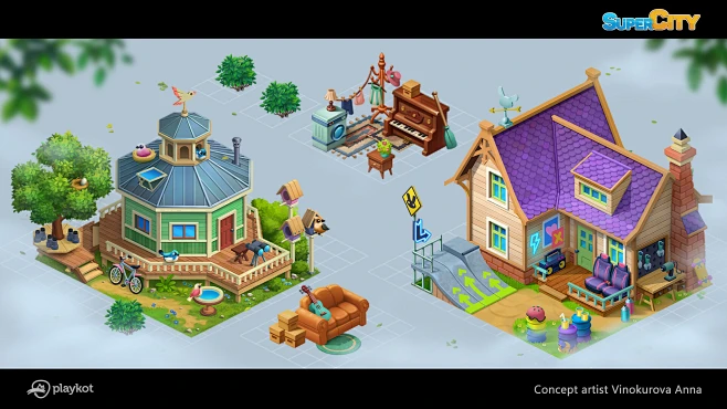 Collection of art for SuperCity. 2022. Part 1-花瓣网