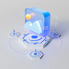 微软风#C4D#UI-花瓣网|陪你做生活的设计师 | 3D user interface UI