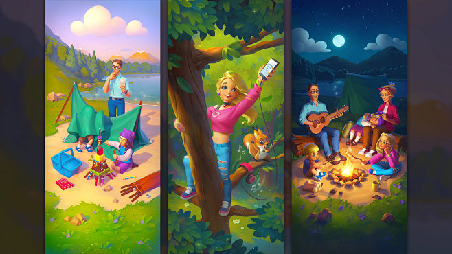 cartoon digital illustration 2D Game Art owl studio Cartoon Illus (2)